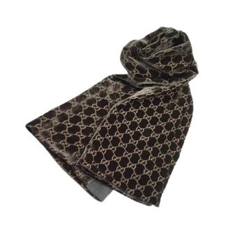 Gucci Foulard en Velours de Soie Vintage Pre-owned - Femme - Pre-owned - Brun - Taille: ONE Size