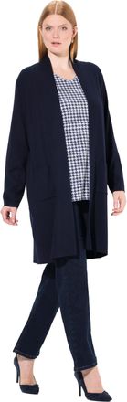 Ulla Popken Damen große Größen Übergrößen Plus Size Strickjacke, Lange, offene Form, weicher Feinstrick