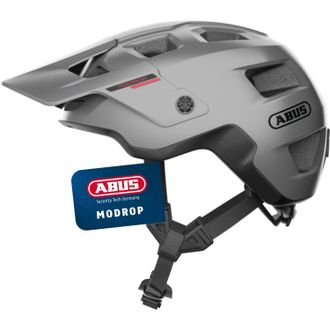 ABUS MTB-Helm MoDrop - robuster Fahrradhelm mit guter Bel&uuml;ftung f&uuml;r Mountainbiker - individuelle Passform - Unisex - Silber, Gr&ouml;&szlig;e L