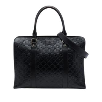 Gucci Pre-owned Embossed Calf Leather Briefcase - - Pre-owned - Damen - Schwarzk - ONE SIZE