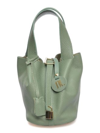 Anna Luchini Gr&uuml;n Rindsledertasche