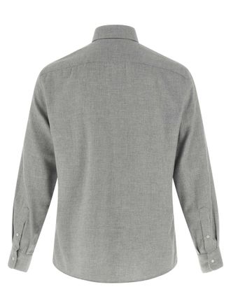 Brunello Cucinelli Mens Gray Cotton Blouse