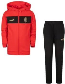 Puma Combinaison compl&egrave;te ACM MiLAN Coton Bross&eacute; Fan combinaison 2024 25 Coton Capuche (IT, Texte, L, Regular, Regular, 2, Rouge) PUMA Combinaison compl&egrave;te