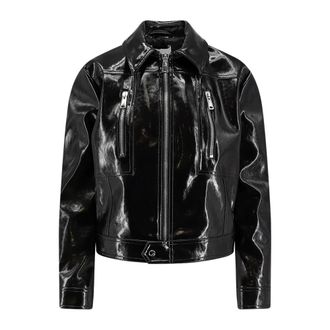 Coperni Schwarze Metallic-Rei&szlig;verschlussjacke Klassischer Stil - - Jackets - Damen - Schwarzk - XS