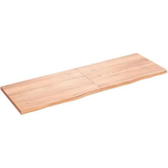 vidaXL Dessus de table marron clair bois ch&ecirc;ne massif trait&eacute; Vidaxl