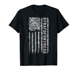 The Salty Veteran B-52 Stratofortress Amerikanische Flagge Military Camo B-52 T-Shirt