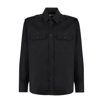 Alexander McQueen Schwarzes Milit&auml;rhemd mit Klappentaschen - - Shirts - Herren - Schwarzk - M