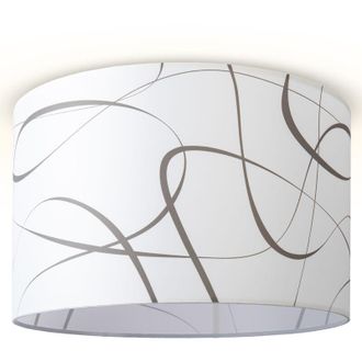 Paco Home Paco Home Plafonnier Salon Table &Agrave; Manger Abat-jour Tissu Moderne Abstrait Design 3 (&Oslash;45,5 cm), Plafonnier - Blanc