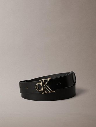 Calvin Klein Ceinture en cuir pleine fleur avec boucle griff&eacute;e