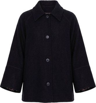 Ulla Popken Sommerjacke Jacke Boiled Wool A-Linie Hemdkragen Langarm