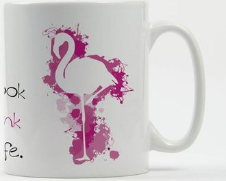 1art1 Flamingos Always Look On The Pink Side of Life Foto-Tasse Kaffeetasse 9x8 cm