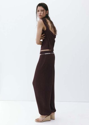 Mango Pantalon gemma chocolat - Femme - XXS - MANGO