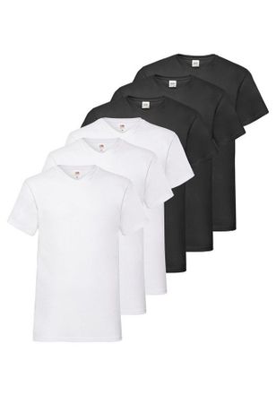 Fruit Of The Loom T-Shirt (Packung, 6-tlg) aus Baumwolle, V-Ausschnitt, 6-teilig