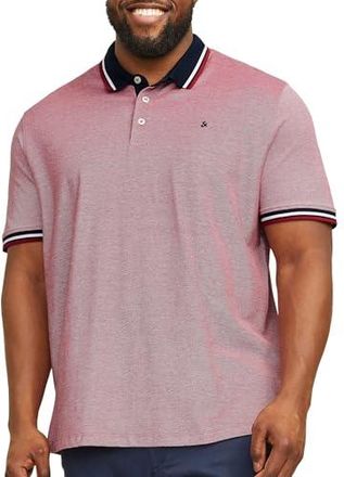 Jack & Jones Jack & Jones Plus Homme Jjepaulos Polo Noos Ps T shirt, Rio Red/Détails :, 5XL Grande taille EU