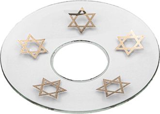 Wiedemann Glas-Kerzenmanschette (Tropfenf&auml;nger) Davidstern f&uuml;r Kerzen bis &Oslash; 25 mm