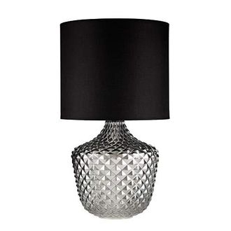 Pauleen 48102 Brilliant Jewel Tischleuchte max20W E27 Glaslampe Kristall Rauchglas/Schwarz Tischlampe 230V Glas/Stoff