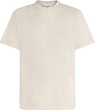 Lacoste Monogram Jacquard T-Shirt - - Tops - Herren - Beige - XL