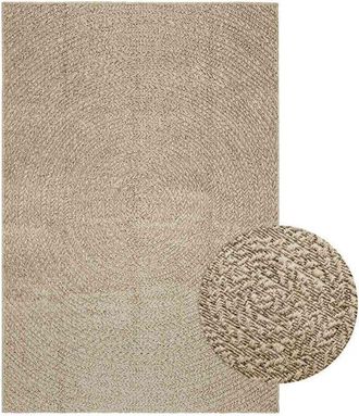 vidaXL vidaXL Teppich ZIZUR Beige 140x200 cm Jute-Optik Indoor und Outdoor