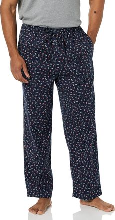 Amazon Essentials Herren Gewebte Straight-Fit Pyjamahose Mit Taschen, Marineblau Paisley, XXL