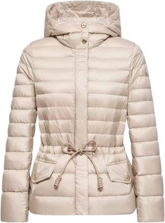 Moncler Femme, Vestes, Beige, Taille: 40 FR Doudoune Courte Raies