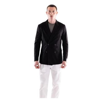 Paolo Pecora Homme, Vestes, Noir, Taille: S Blazer Double-breasted