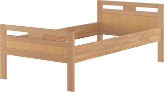Erst-Holz Massivholzbett Seniorenbett Buche Natur 90x200 Einzelbett Hohes Bett Komforthöhe 60.74-09 oR