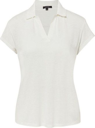 Comma Kurzarmshirt T-Shirt T-Shirt aus Leinenmix mit Polokragen