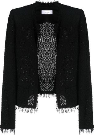 Iro Iro, Femme, Vestes, Noir, Taille: 38 FR Veste en tweed bouclette textur&eacute;