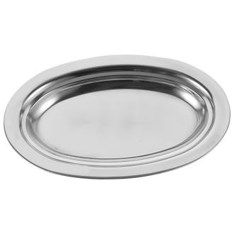 Cabilock Edelstahlplatte Oval Servierteller Essteller F&uuml;r Fr&uuml;hst&uuml;ck Dessert Obst Snacks Geb&auml;ck Bratenteller Gericht Vorspeise Party K&uuml;che