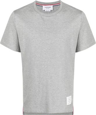 Thom Browne Homme, Tops, Gris, Taille: M T-shirt Logo