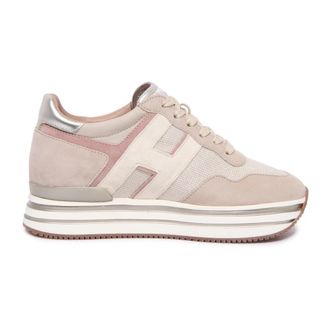 Hogan Midi Plateau Schn&uuml;rschuhe - - Shoes - Damen - Beige - 35 EU