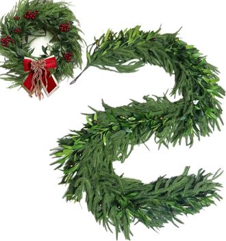 Generico Garland Weihnachtsdeko f&uuml;r Kamin, 1,19 m, Festliche Dekoration aus k&uuml;nstlichem Laub, realistisch, gr&uuml;ne Kiefergirlande f&uuml;r Kamin, Fenster, Hof, Garten