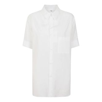 Yohji Yamamoto Wei&szlig;e Baumwoll-Satinbluse - - Dresses - Damen - Wei&szlig; - L