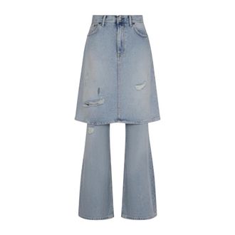 Acne Studios Femme, Jeans, Bleu, Taille: 38 FR Layered Denim Pantalons
