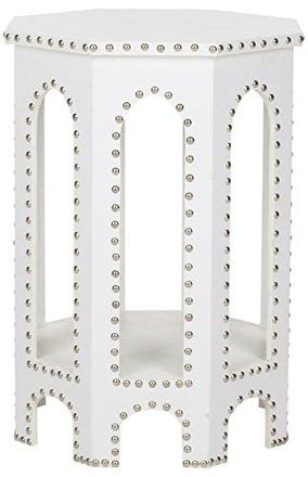 Safavieh Glam Wooden Accent Table, in White, 40 X 40 X 55.88