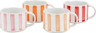 Leopold Vienna Kaffeetasse Franca - 4er Set - Streifenmuster
