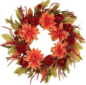 Generico Herbstkranz, 45 cm T&uuml;rgirlande, k&uuml;nstlicher Herbstkranz mit Hortensien f&uuml;r Thanksgiving und Halloween, Dekoration f&uuml;r T&uuml;r, Wand oder Fenster f&uuml;r Haus,