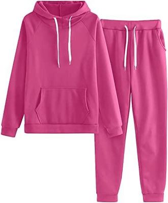 Generic Surv&ecirc;tement pour Femme - 2 pi&egrave;ces - Ensemble de Sport 2 pi&egrave;ces - Sweat &agrave; Capuche et Pantalon de Jogging - Tenue de Sport - Streetwear - Lounge - pour 