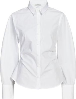 Topshop drapiertes Baumwollhemd in Weiß