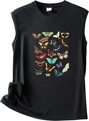 Generic Gilet coupe-vent rembourré sans manches confortable pour femme - Col rond - Couleur unie - Imprimé papillon - Veste polaire pour femme avec capuche, N