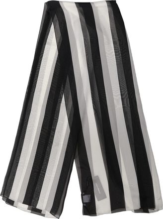Dolce & Gabbana Striped Silk Shawl - Black