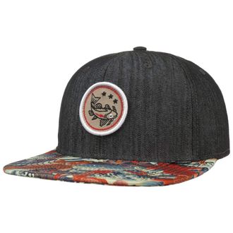 Djinns Koi Linen (REV. Schwarz) - Snapback Cap Baseballcap Hat Kappe M&uuml;tze Caps