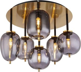 Globo Lighting deckenleuchte - Blacky i - messing schwarz - glas