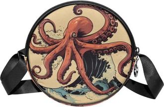 Generic Petit sac &agrave; bandouli&egrave;re Circle pour femme, petit sac &agrave; bandouli&egrave;re avec fermeture &eacute;clair, bretelles r&eacute;glables, sac &agrave; main rond d&eacute;contract&eacute; pour femmes