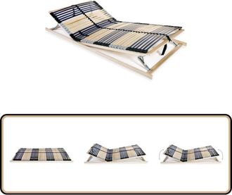 vidaXL Lattenrost mit 42 Latten 7 Zonen 140x200 cm - Lattenrost - Holzrahmen - Buche - Birke - Lattenrost 140x200