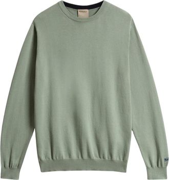 Woolrich Homme, Pulls, Vert, Taille: S Logo Cotton Crewneck