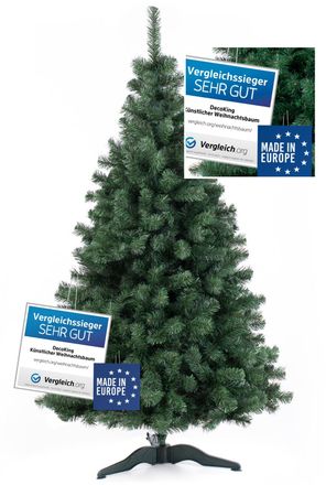 Decoking K&uuml;nstlicher Weihnachtsbaum 220 cm dunkelgr&uuml;n - Tannenbaum k&uuml;nstlich mit stabilem, bodenschonendem St&auml;nder, einfach aufzubauen - Christbaum Tanne unech