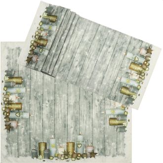 Com-Four 2-teiliges Tischdecken Set bestehend aus Tischdecke und Tischläufer im weihnachtlichen Design mit Kerzen (Kerzen - Set)