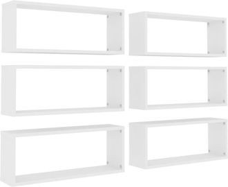 Generic Wandregale, Würfelform, 2 Stück, mehrschichtiges Holz, Möbel, Wandregale, Wandregal, Wandregal zum Aufhängen, Regal für Eingangsbereich, weiß(30 x (60