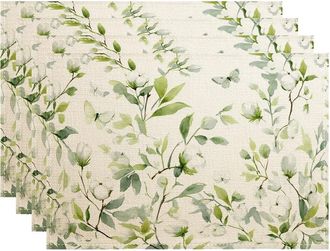 Generic Eukalyptusbl&auml;tter Platzsets, Gr&uuml;n Botanische Platzsets f&uuml;r Esstisch, Fr&uuml;hling Sommer rutschfest Waschbar Indoor Outdoor K&uuml;che Party Dekoratives Platzs